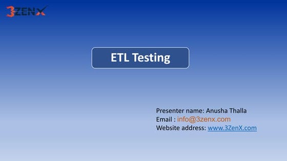 ETL Testing: Ensuring Data Integrity and Performance | PPT ETL Testing: Ensuring Data Integrity and Performance | PPT
