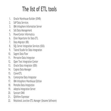 Etl tool | PDF