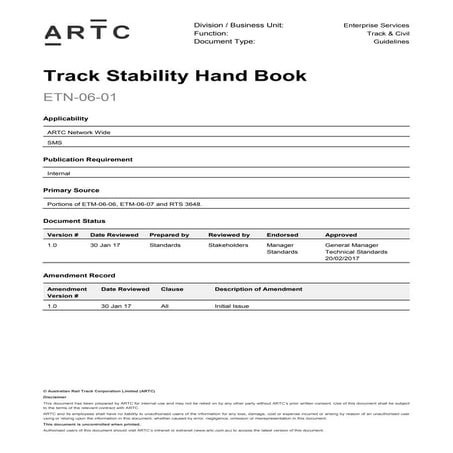 Etn 06-01- track stability hand book | PDF