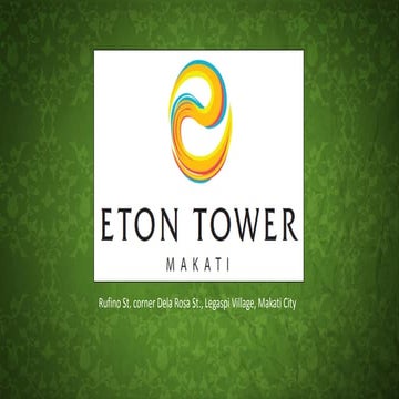Eton Tower Makati Condominium: For Tripping Contact - 09153323193 | PDF