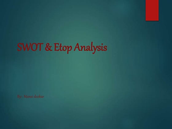 Environmental Threat Opportunity Profile (ETOP) | PPT