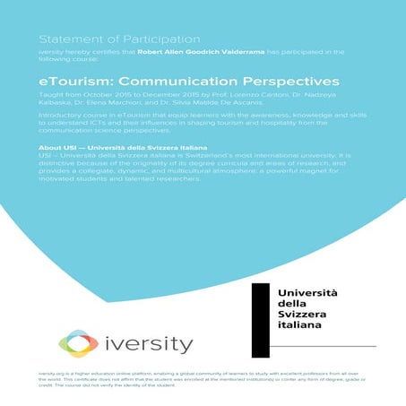 eTourism: Communication Perspectives | PDF