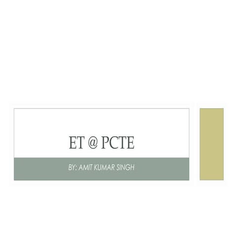 Et @ pcte 16 10 10 | PPT