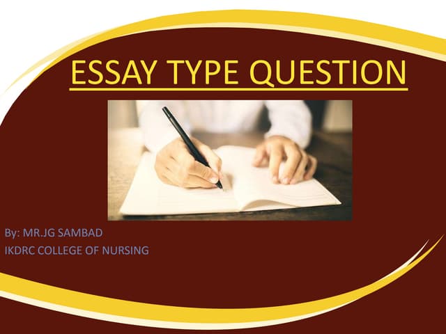 Essay type test | PPTX