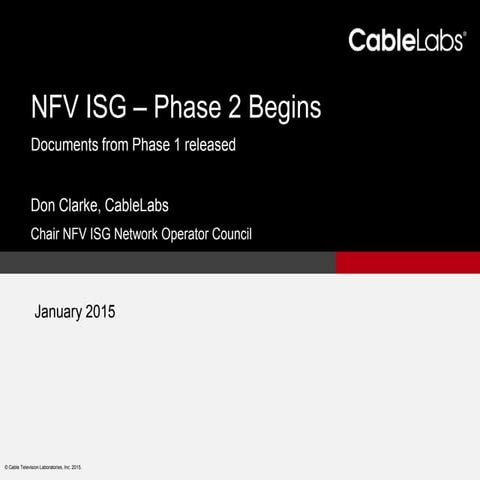 NFV ISG – Phase 2 Begins | PPTX | Business Utilities | Business