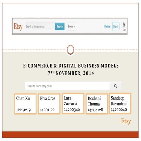 E-Commerce Project: Etsy | PPTX
