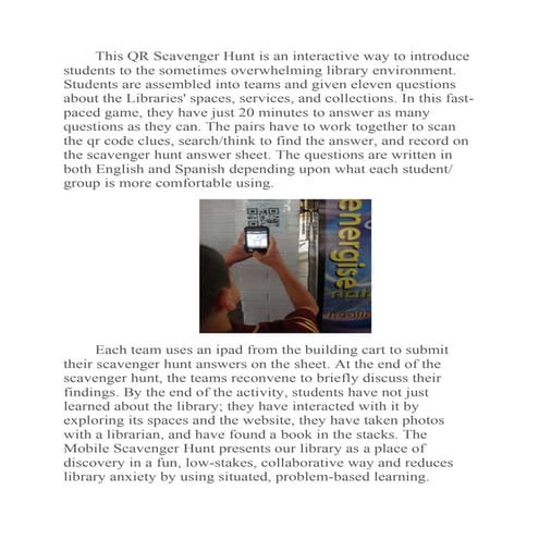qr code scavenger hunt | DOCX