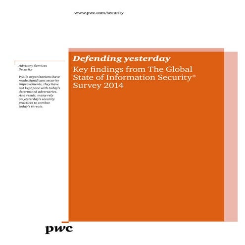 Etude PwC sécurité de l’information et protection des données (2014) | PDF