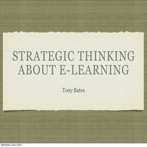 Strategic Thinking About eLearning | PDF