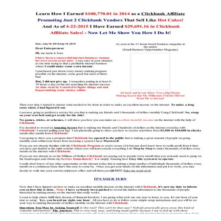 Make money using clickbank | PDF