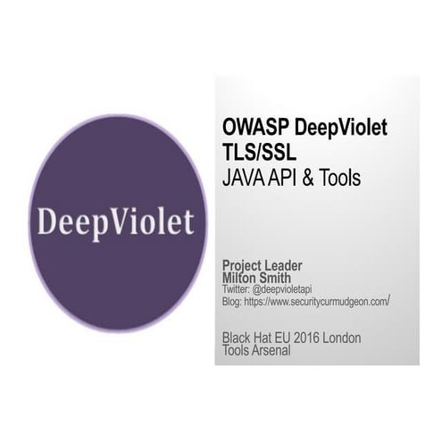 OWASP DeepViolet TLS/SSL Java API and Tools | PDF