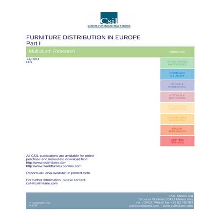 Furniture distribution in Europe 2014 - Market Research by CSIL | PDF
