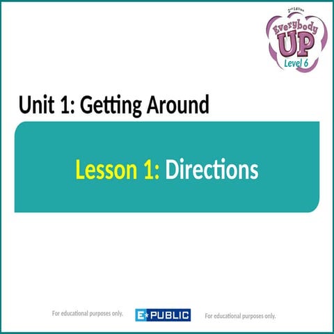 Everybody Up 6 Unit 1 Lesson 1 Review Lesson | PPSX