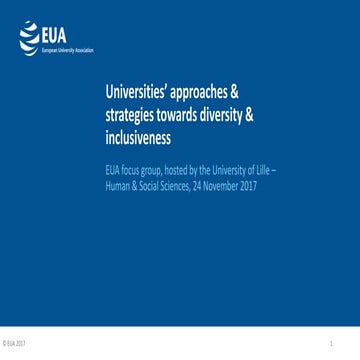 Universities' approaches & strategies towards diversity & inclusiveness ...