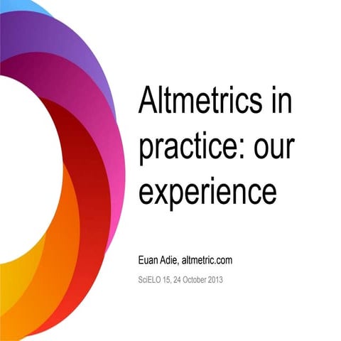 Altmetrics in practice: our experience | PPT