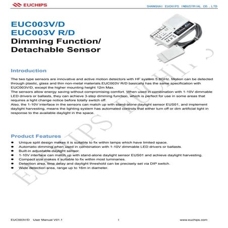 1-10v dimming motion sensor | PDF