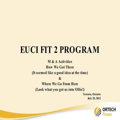 EUCI Presentation by Andrew Chant FIT 2.0 Program July 20 2012 | PPT
