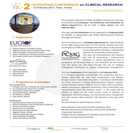 2nd European Conference on Clinical Research | PDF | Business Expos ...