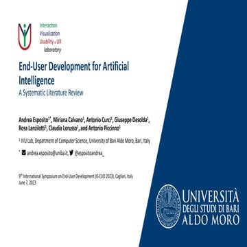 End-User Development for Artificial Intelligence: A Systematic ...