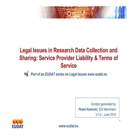 Service provider liability: Legal Issues in Research Data Collection ...