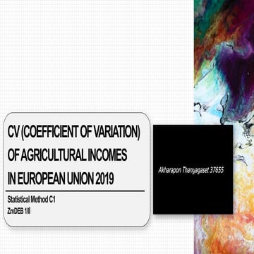 The EU Agricultural Incomes, Statistics Data | PPT