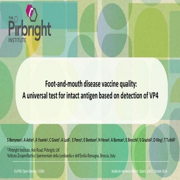 EuFMD 2024 - S.Berryman FMD vaccine quality_a universal test for ...