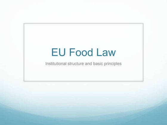 Food Safety Legislation | PPTX | Food Industry | Industries