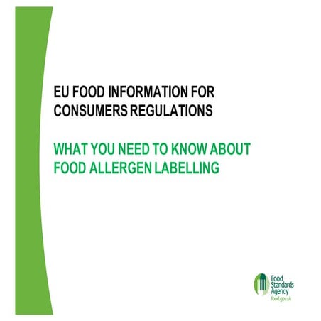 EU Food Regulations Food Allergen Labelling | PDF