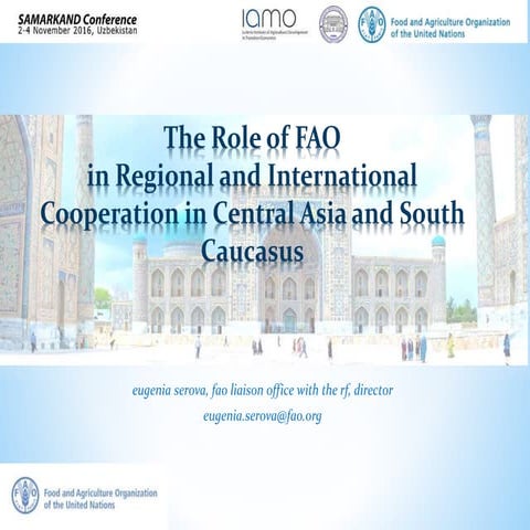 Serova - The Role of FAO in Regional and International Cooperation in ...