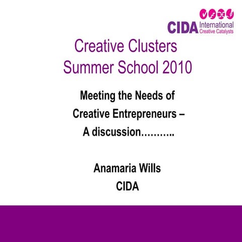 Creative and cultural clusters | PPT