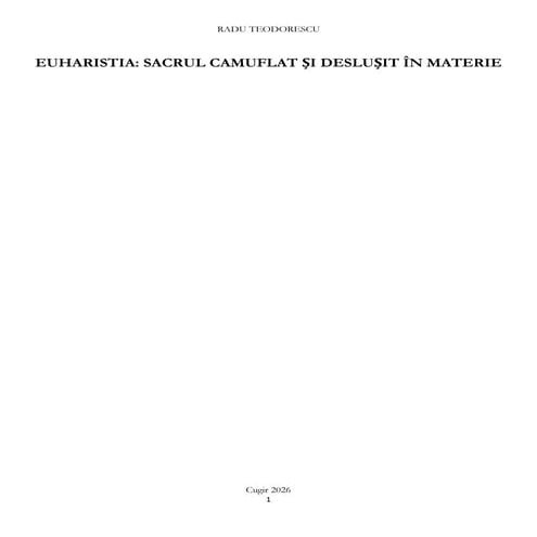 Euharistia în Creștinism: Sacrul și Sacrificiul în Materie | PDF