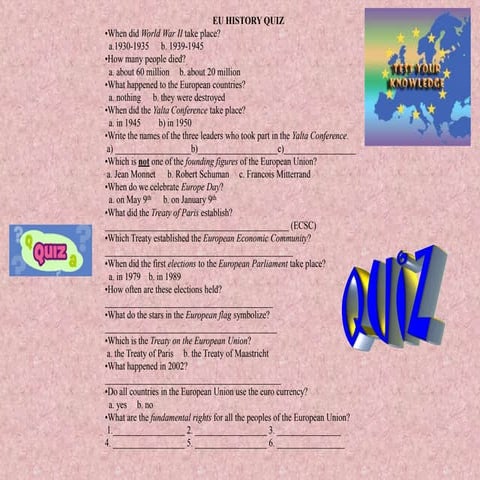 EU history worksheet | PPT