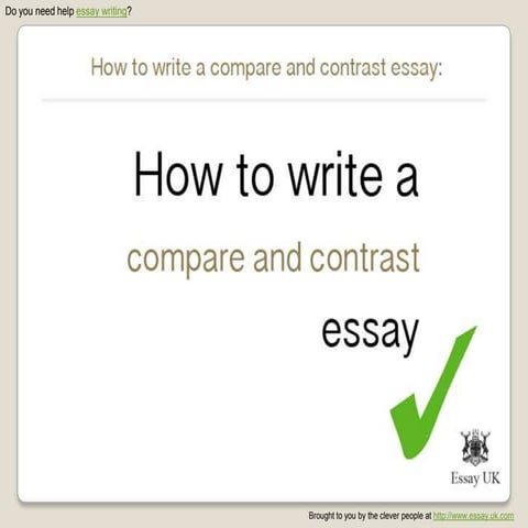 How To Write A Compare And Contrast Essay | Essay Writing | PPT