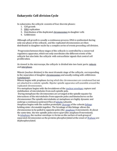 Cell Cycle and Cell Division - ExamPraxis | PDF