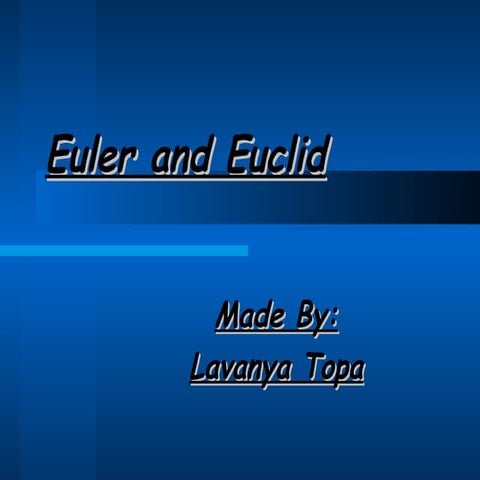 Euler and Euclid | PPT