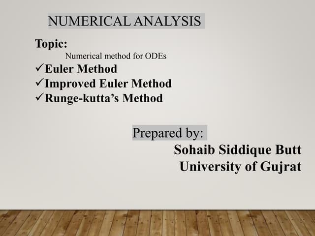 Euler And Improved Euler Method Pptx Physics Science