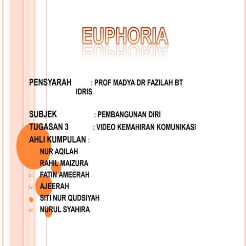 Euphoria presentation | PPTX