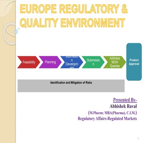 Eu Regulatory & Quality Environment- Abhishek Raval | PPTX