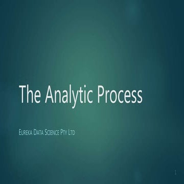 Eureka Data Science Analytic Process | PPT