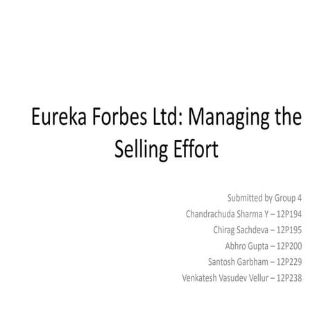 Eureka forbes | PPT