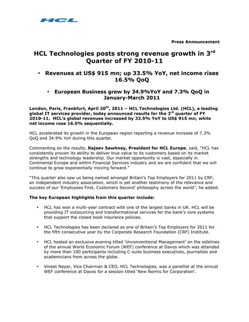 HCL Technology PPT( overview) | PPTX | Computer Software and Applications | Computing