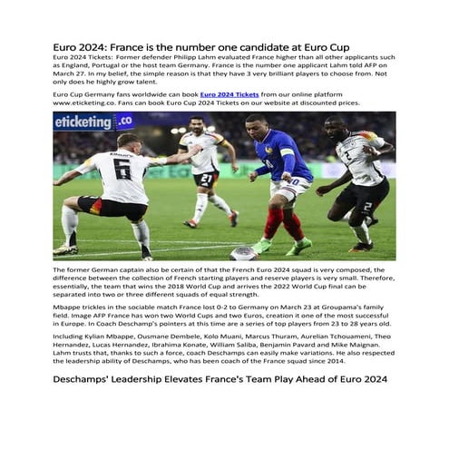 Euro 2024 France is the number one candidate at Euro Cup.pdf