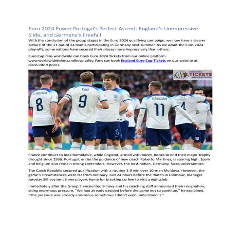 Euro 2024 Power Portugal Perfect Ascent, England Unimpressive Slide ...