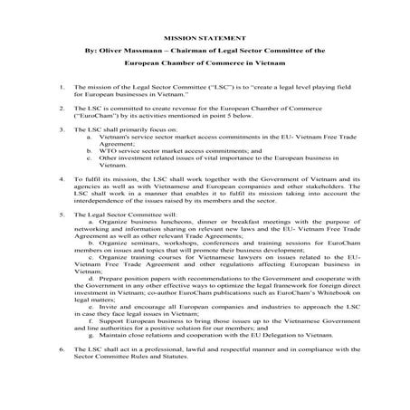 MISSION STATEMENT - Legal Sector Committee of the European Chamber of ...