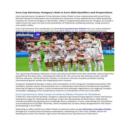 Euro Cup Germany: Hungary's Role in Euro 2024 Qualifiers and Preparations | PDF