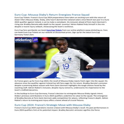 Euro Cup Moussa Diaby's Return Energizes France Squad.pdf