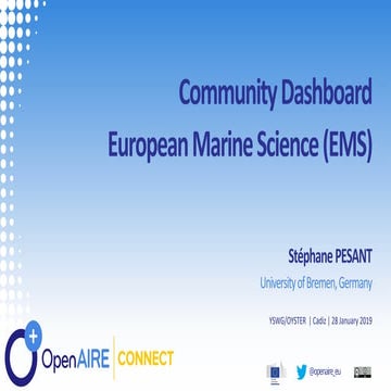 Community Dashboard: European Marine Science (EMS) (Presentation by ...
