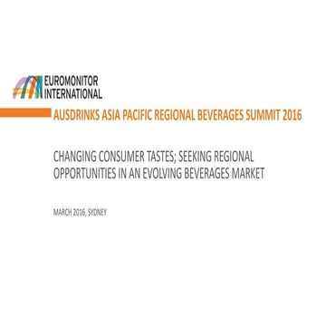 Changing Consumer Tastes: Seeking Regional Opportunities in an Evolving ...