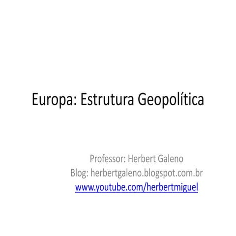 Geopolítica da Europa | PPTX