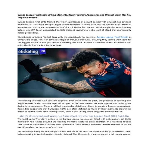 Europa League Final Stock: Striking Mome | DOCX